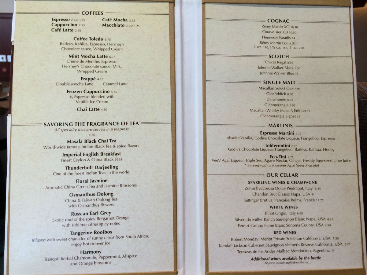 Live from the Disney Dream – Bar Menus – 687, Evolution, District ...