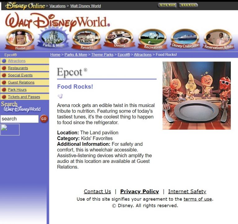 Let’s Take a Tour of Walt Disney World’s Website in 2001 | TouringPlans ...