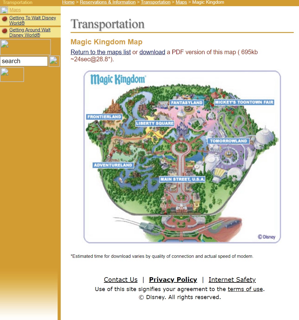 Let’s Take a Tour of Walt Disney World’s Website in 2001 | TouringPlans ...
