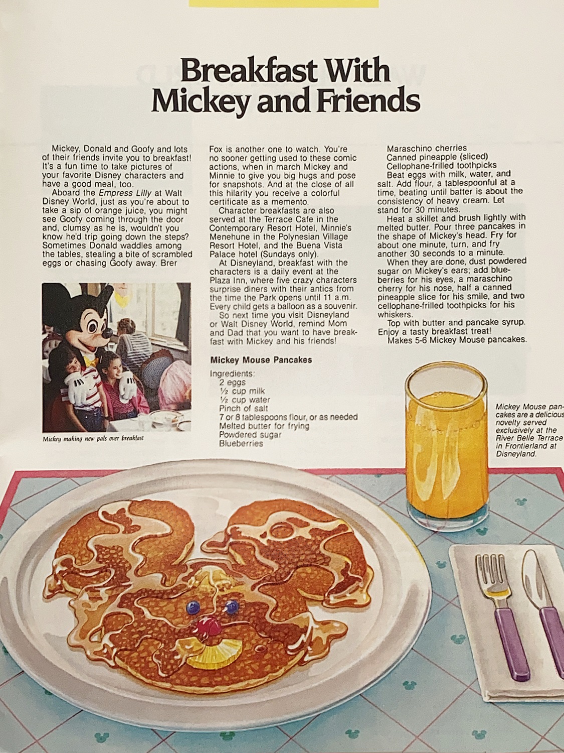 Five 80s and 90s Disney Theme Park Recipes from Old Disney News ...