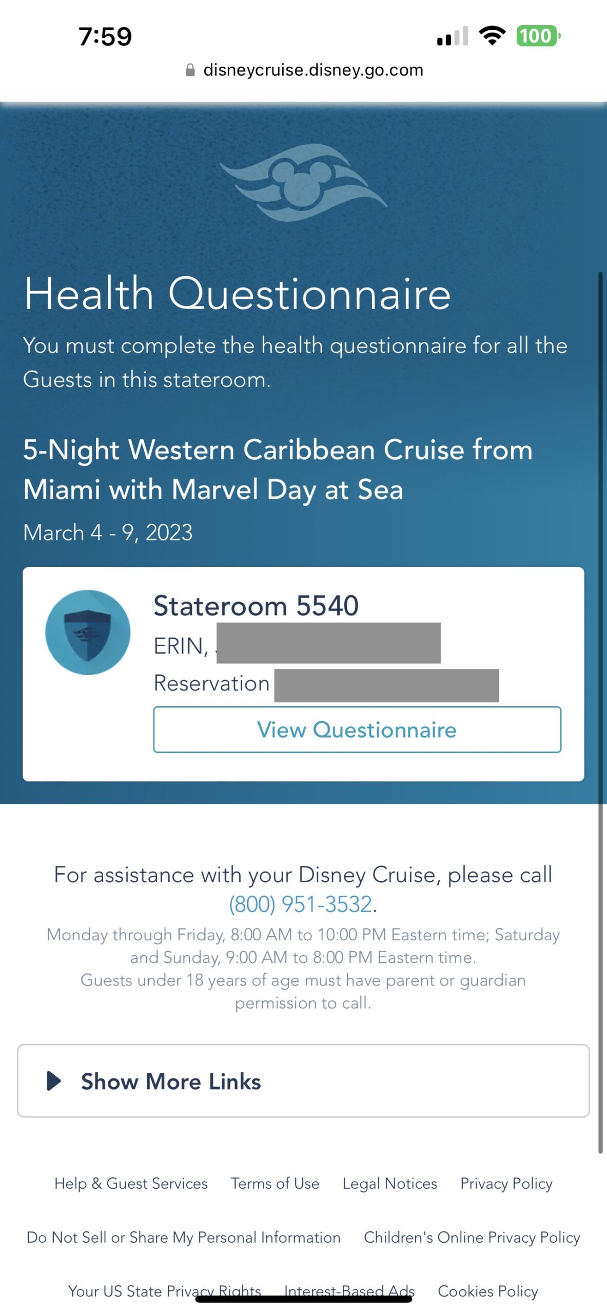 The Disney Cruise Line Health Questionnaire: One Last Thing Before You ...