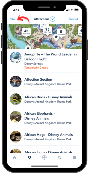How to Use the Map in the Disney World App | TouringPlans.com Blog